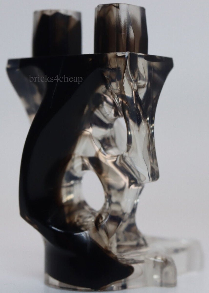 Lego Trans Clear Legs Modified Lower Body Ghost with Marbled Black Pat ...
