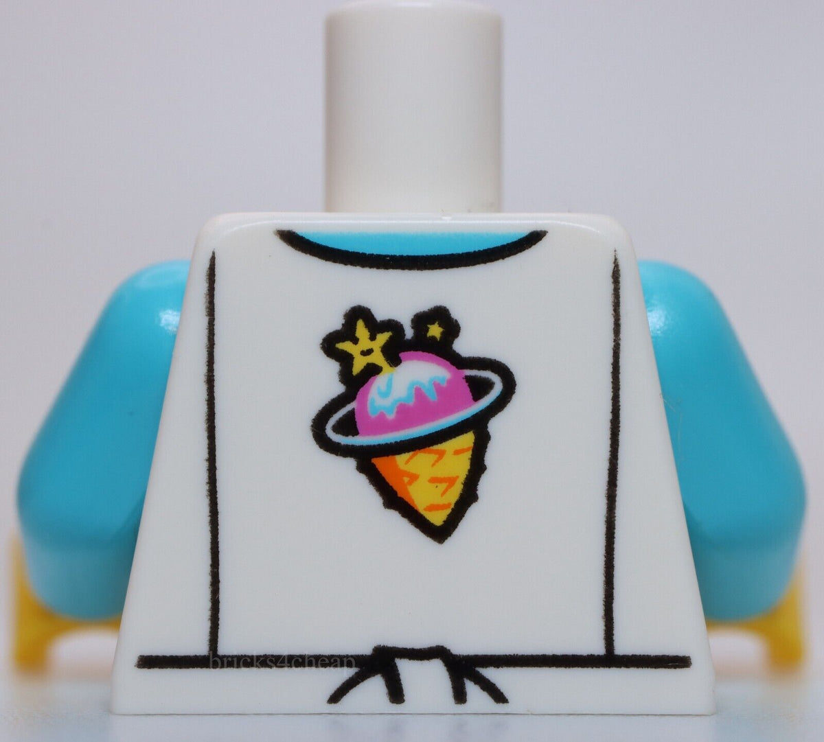 Lego Torso Apron with Ice Planet Ice Cream Shop Logo over Collared Shi ...