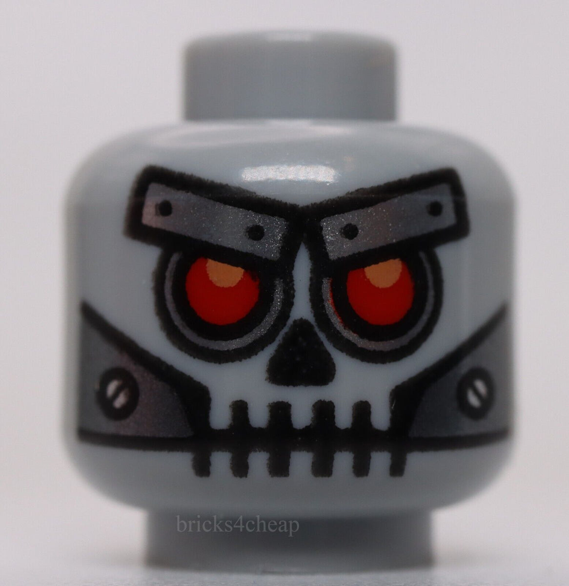 Lego Light Bluish Gray Minifigure Head Alien Skeleton Rey Eyes Metal E ...