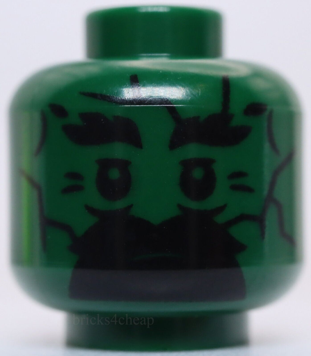 Lego Dark Green Head Dual Sided Green Eyebrows Face Paint Lime Highlig ...