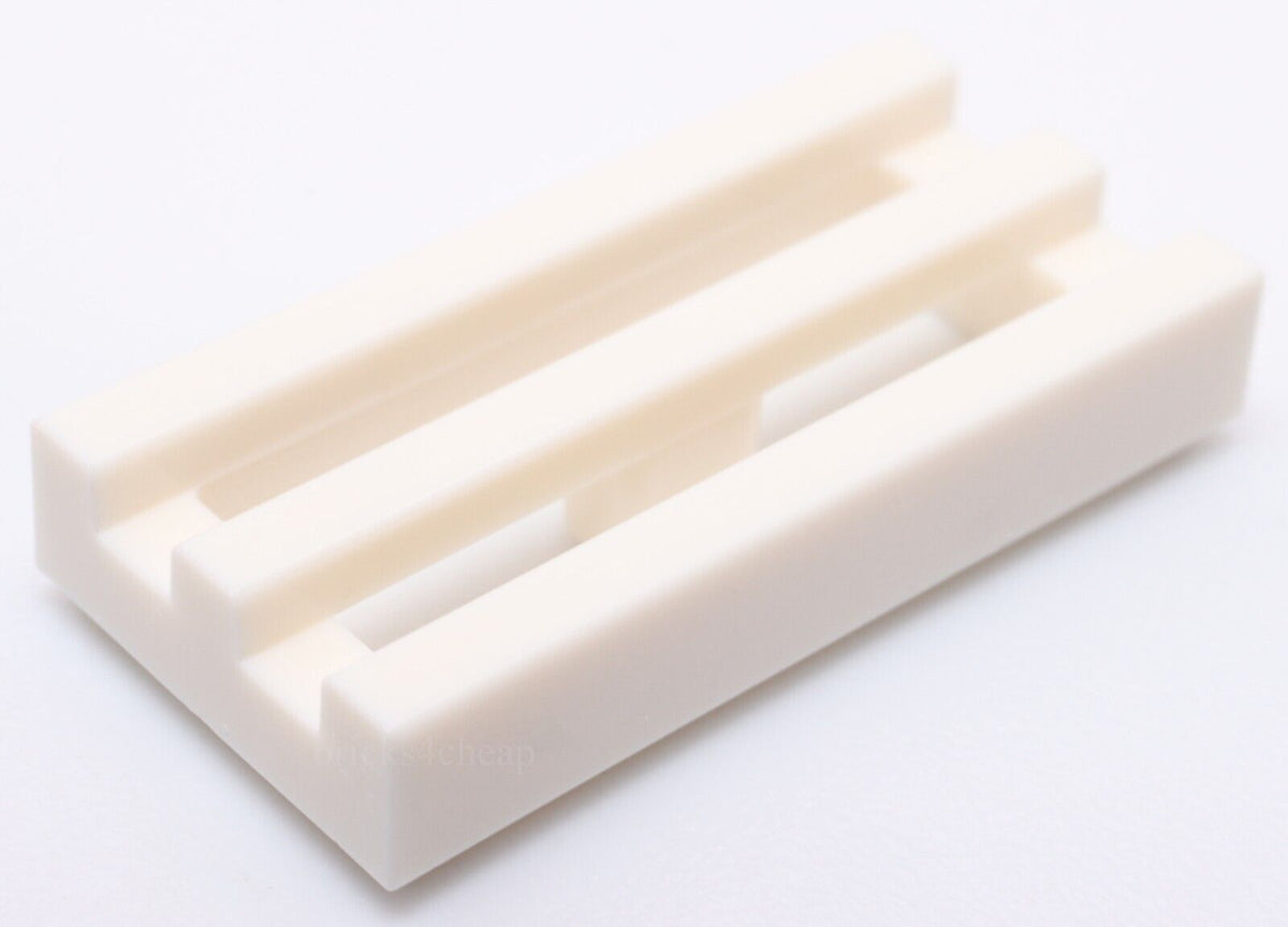 Lego 20x White Tile Modified 1 x 2 Grille with Bottom Groove Lip – Gems ...