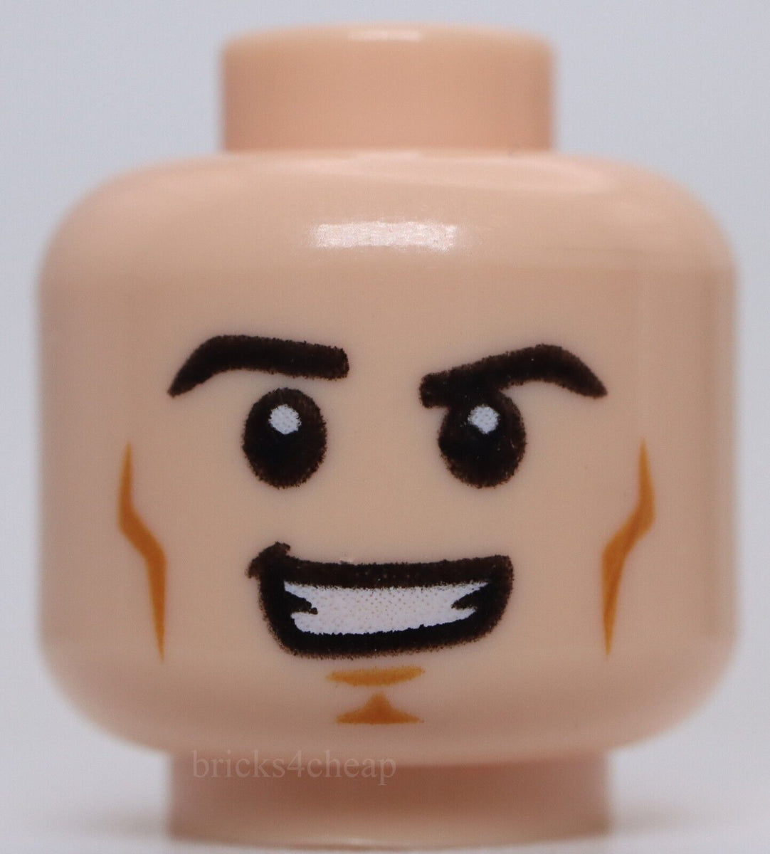 Lego Head Black Eyebrows Cheek Lines Chin Dimple Smirk Red Eyes Superm ...