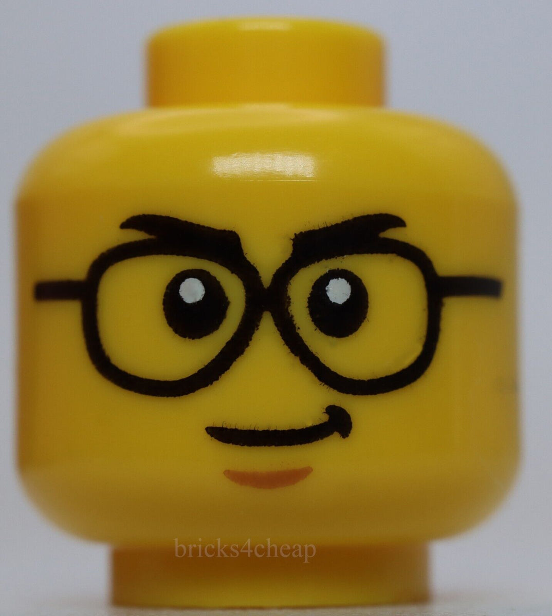 Lego Minifig Head Dual Sided Black Eyebrows Glasses Open Mouth Shocked ...