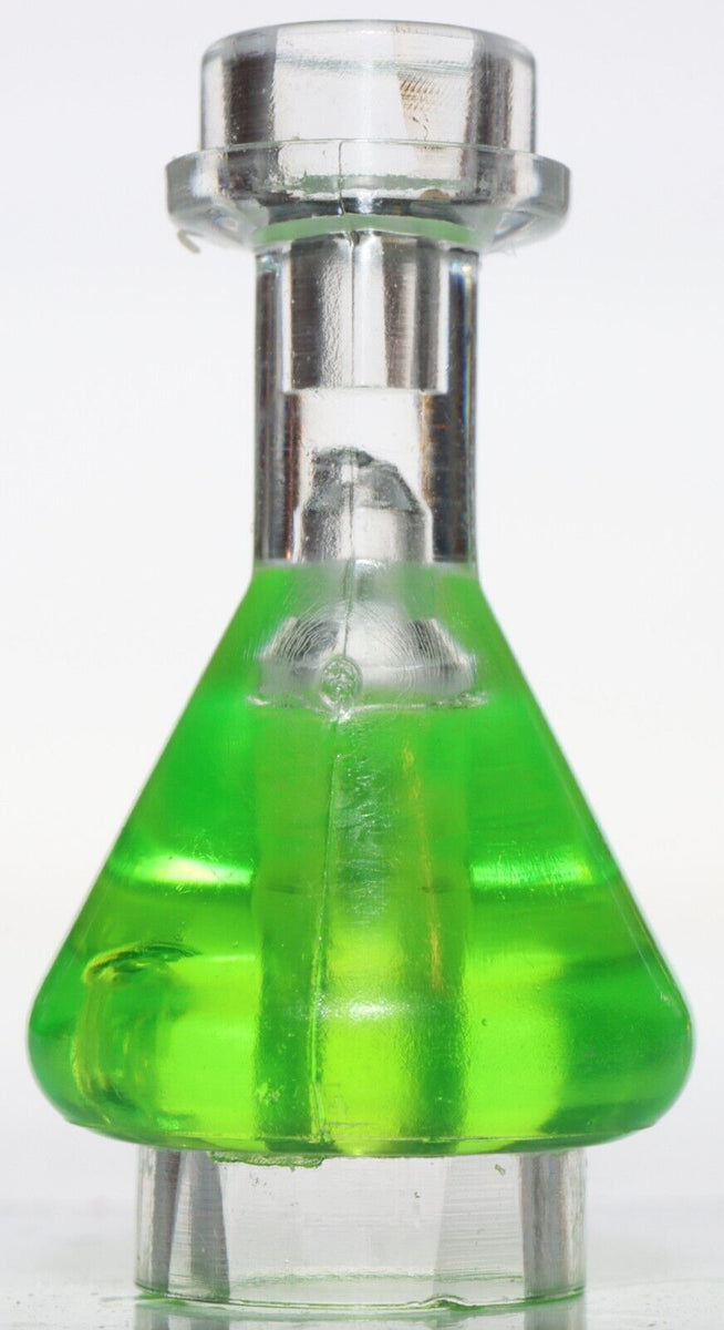 Lego Minifig Utensil Clear Bottle Erlenmeyer Flask Trans Bright Green ...