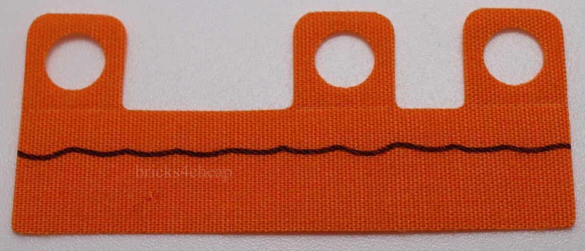 Lego Orange Minifigure Skirt Cloth Length 10mm with Black Wavy Line Pa ...