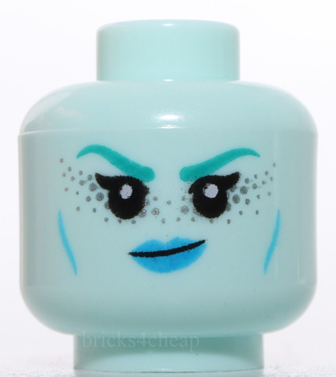 Lego Head Alien Female Eyebrows Silver Freckles Lips Cheek Lines Smile ...