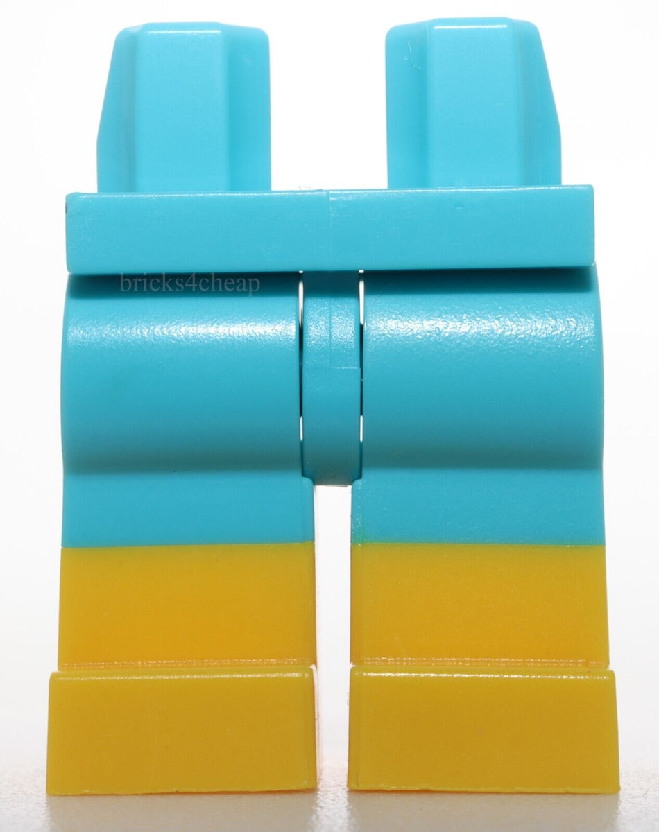 Lego Medium Azure Hips and Legs with Molded Yellow Lower Legs Boots Pa ...