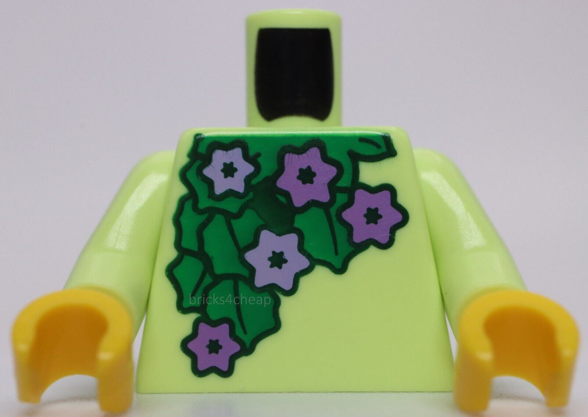 Lego Yellowish Green Minifig Torso Flowers Floral Arrangement Pattern ...
