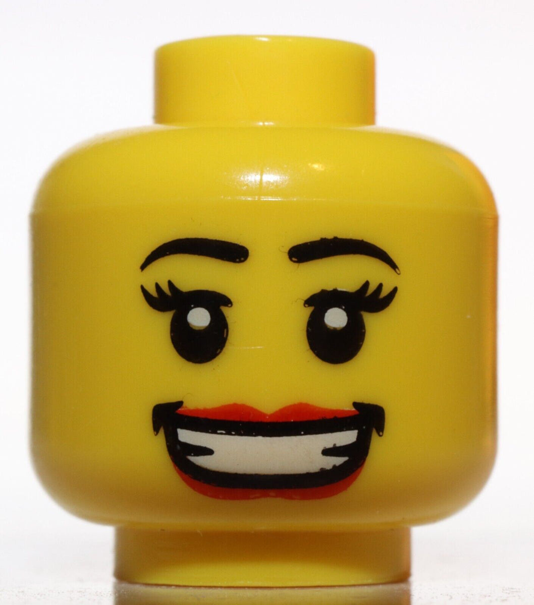 Lego Yellow Head Female Large Red Lips Open Mouth Smile with Teeth ...