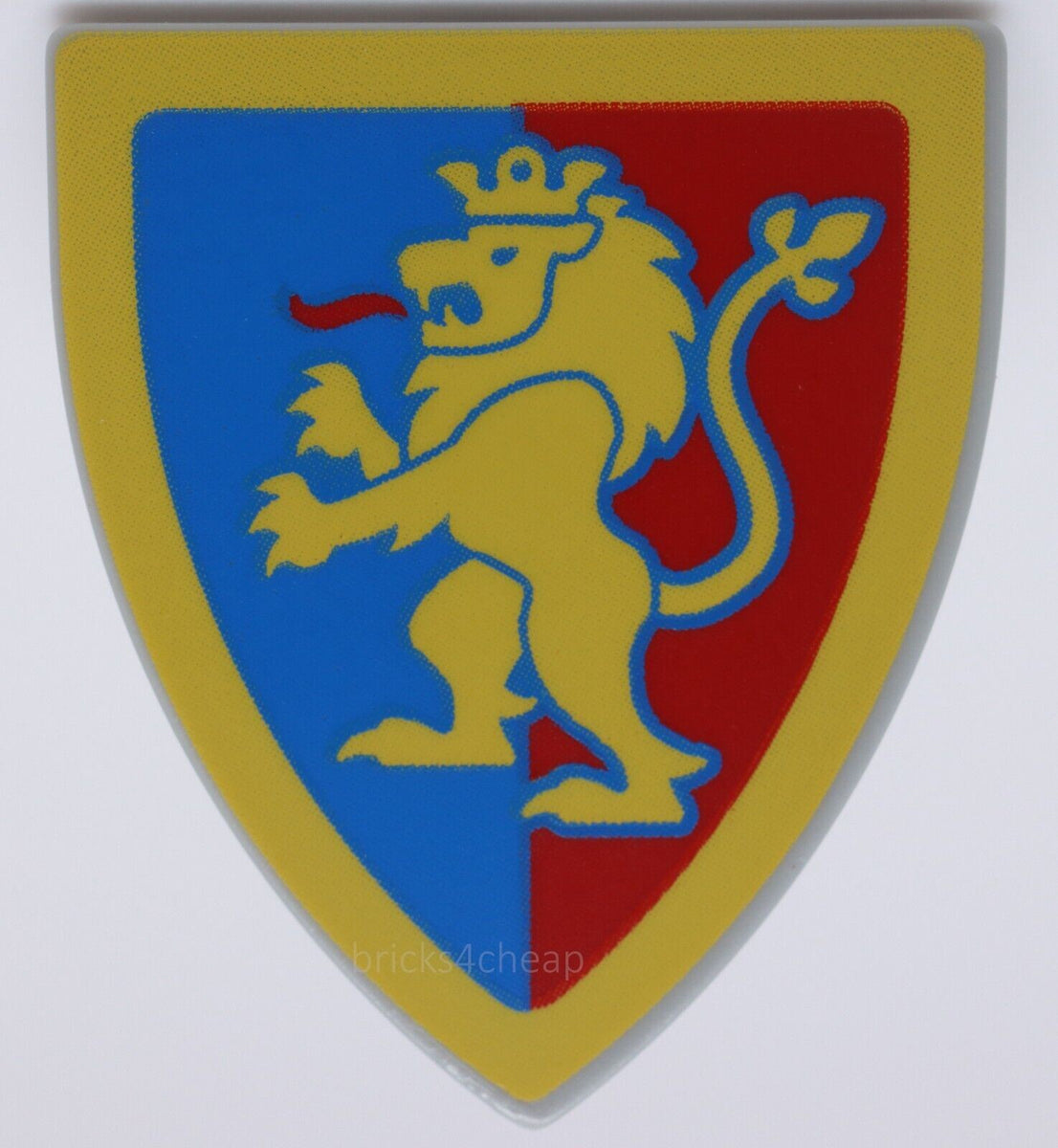 Lego Castle Shield Triangular Yellow Lion Raised Foot on Blue and Red ...