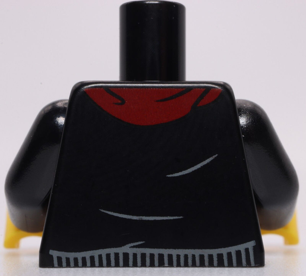 Lego Black Torso Sweater Dark Red Scarf with Gold Chinese Circles Patt ...