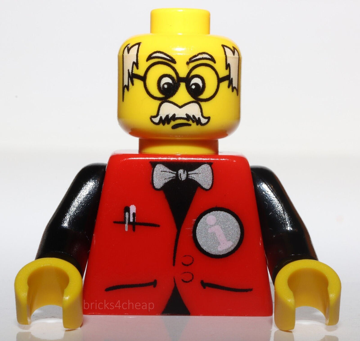 Lego Studios Red Minifig Infomaniac Torso Silver i Logo with Head ...