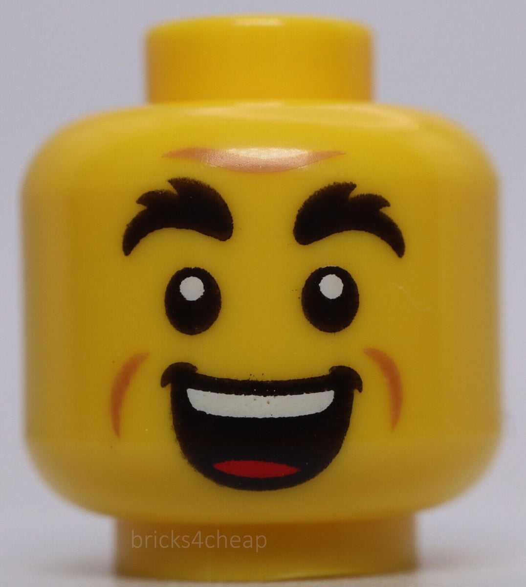 Lego Yellow Head Dual Sided Black Bushy Eyebrows Forehead Cheek Lines ...