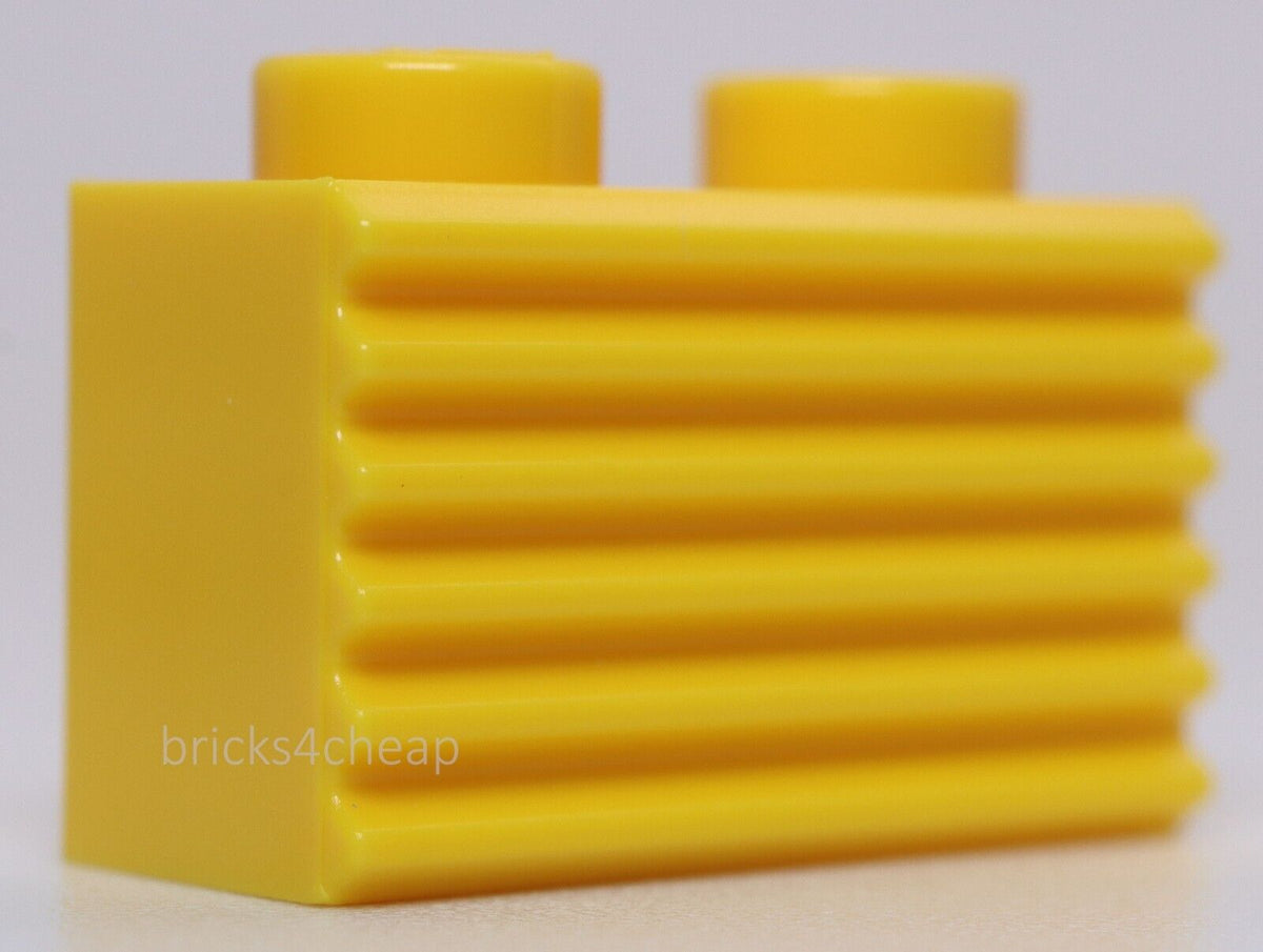 Lego 10x Yellow Brick Modified 1 x 2 with Grille Fluted Profile – Gems ...