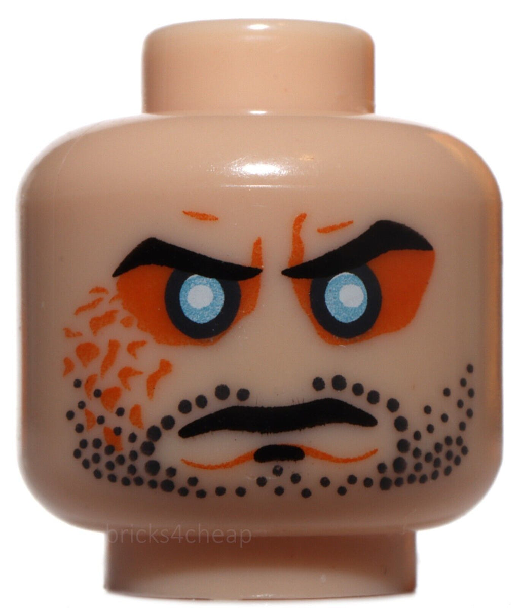 Lego Light Nougat Head Evil Eyes Arched Brow Cleft Chin Zolm Hassansin ...