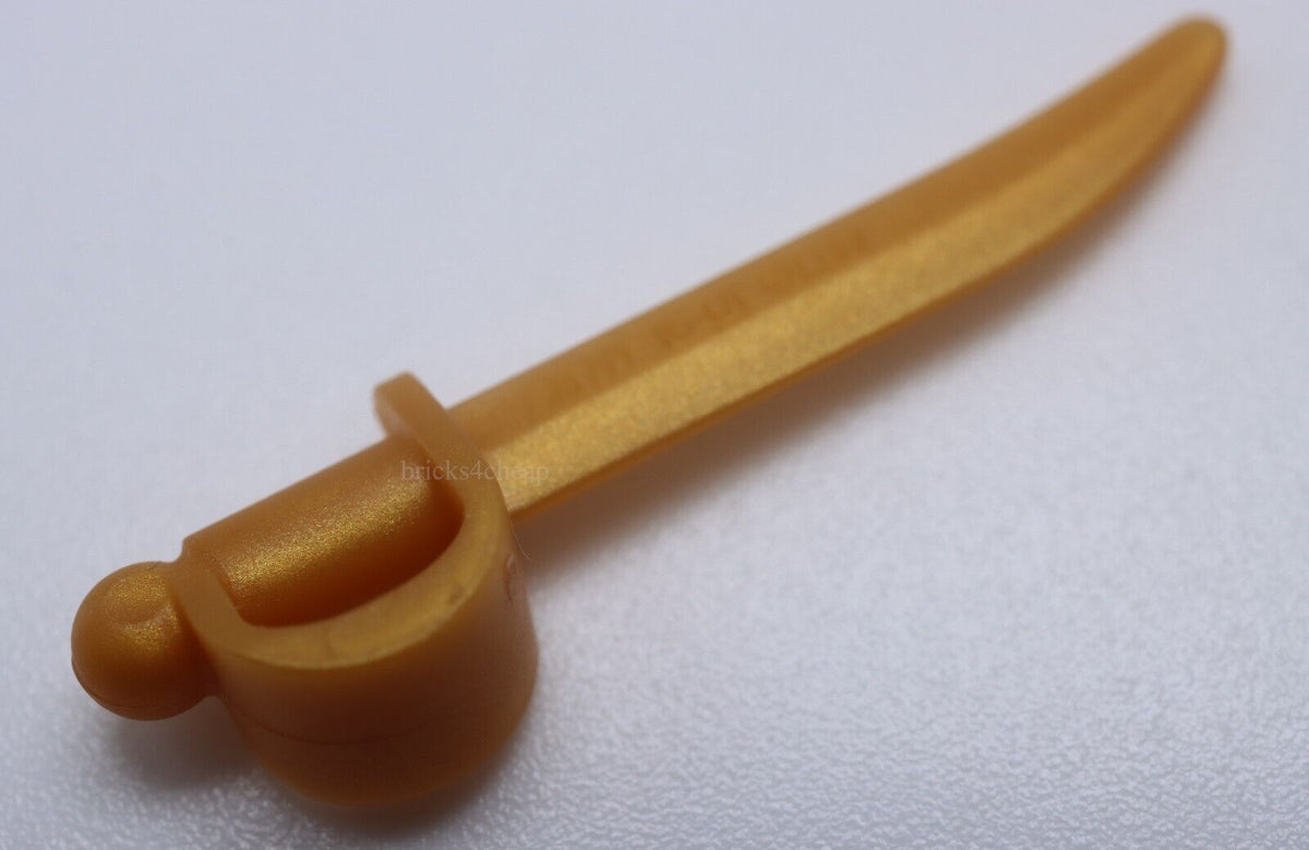 Lego 4x Pirate Pearl Gold Minifig Weapon Cutlass Sword – Gems In the Attic
