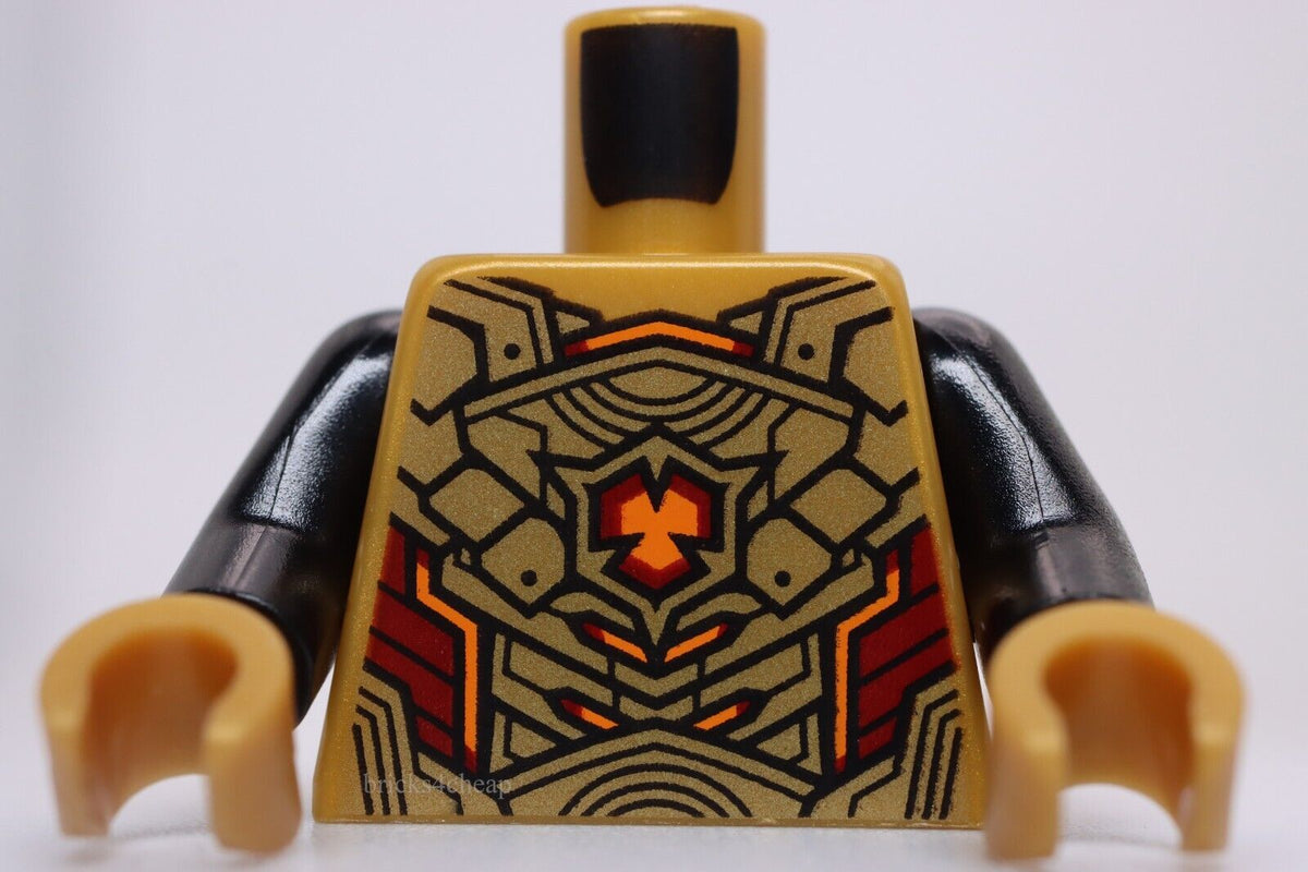 Lego Torso Armor with Gold and Dark Red Plates and Orange Highlights P ...