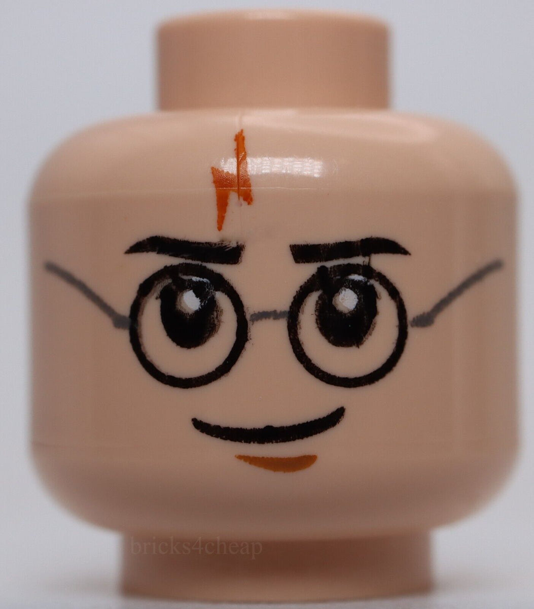 Lego Head Dual Sided Black Glasses Round Eyebrows Lightning Scar Scare ...