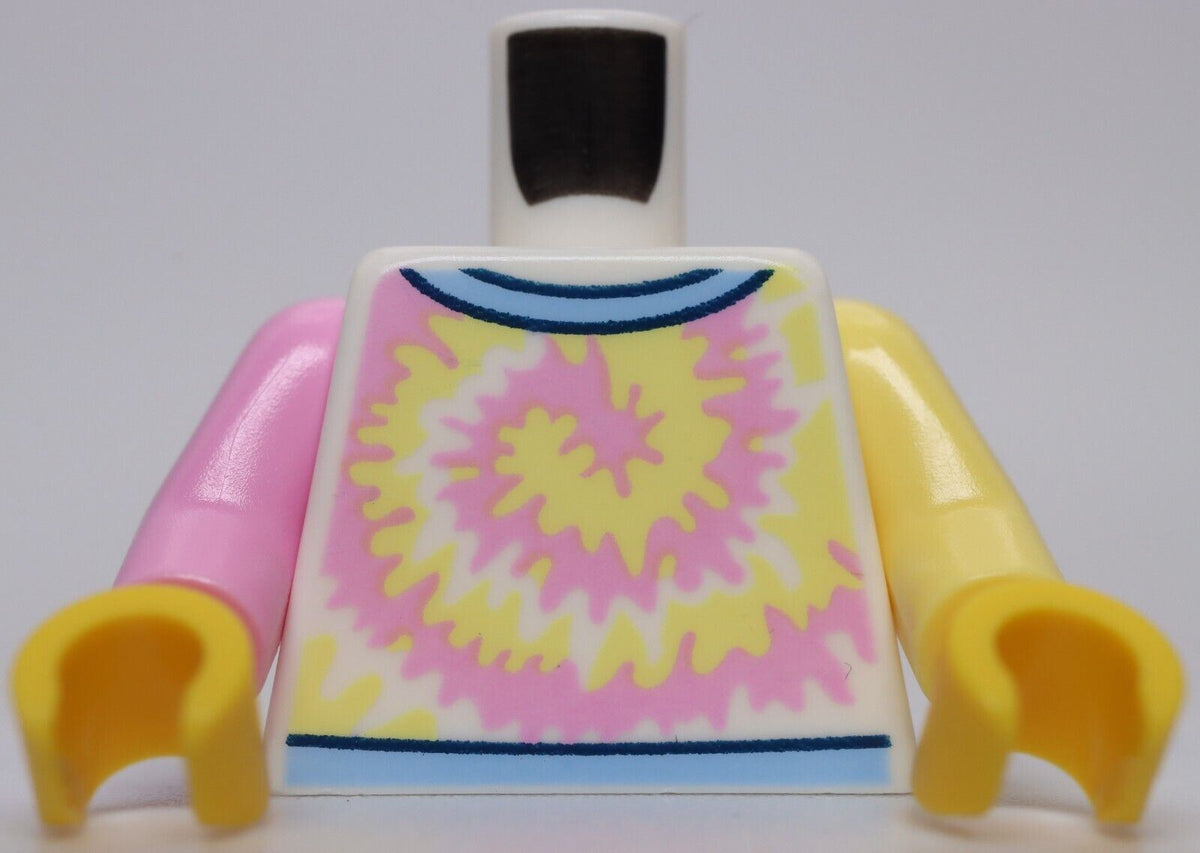 Lego White Torso Shirt Bright Pink Light Yellow Swirl Bright Light Blu ...