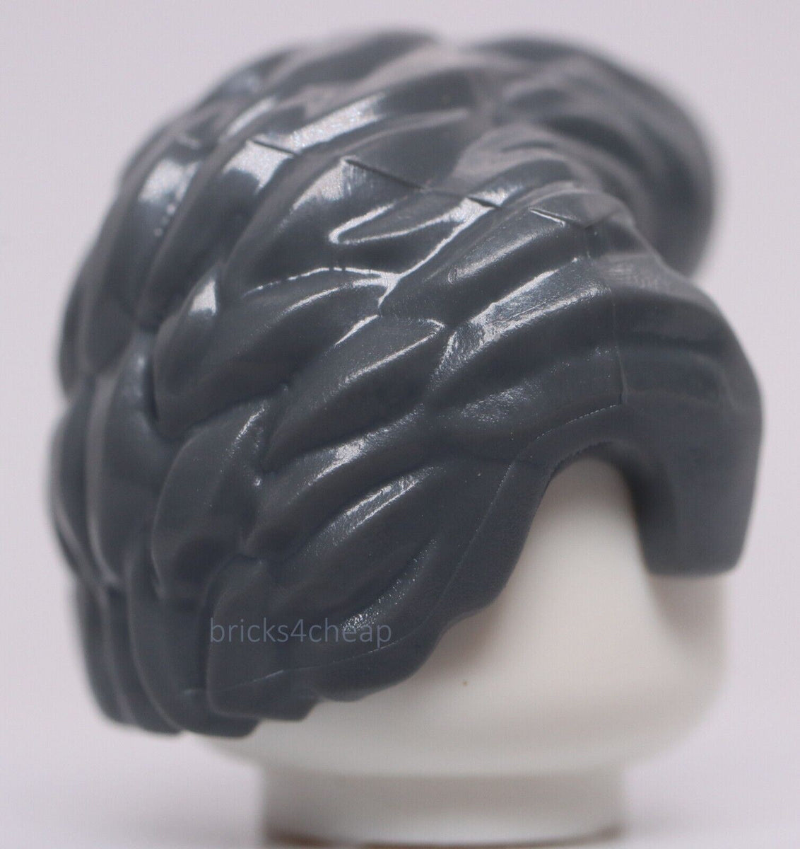 Lego Dark Bluish Gray Minifig Hair Short Swept Back Sideburns Widows P ...