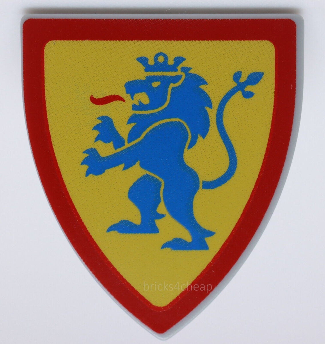 Lego Castle Shield Triangular Blue Lion Standing Raised Foot Yellow Ba ...