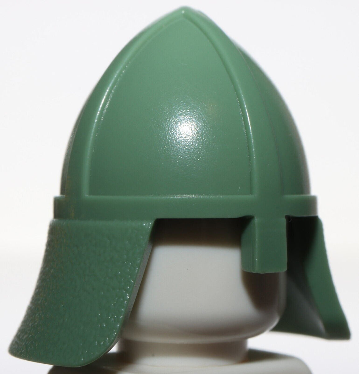 Lego Castle Sand Green Knightts Helmet with Nose Guard and Neck Protec ...