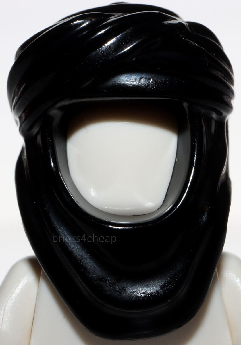 Lego Persian Black Minifig Head Gear Keffiyeh Hood Wrap – Gems In the Attic