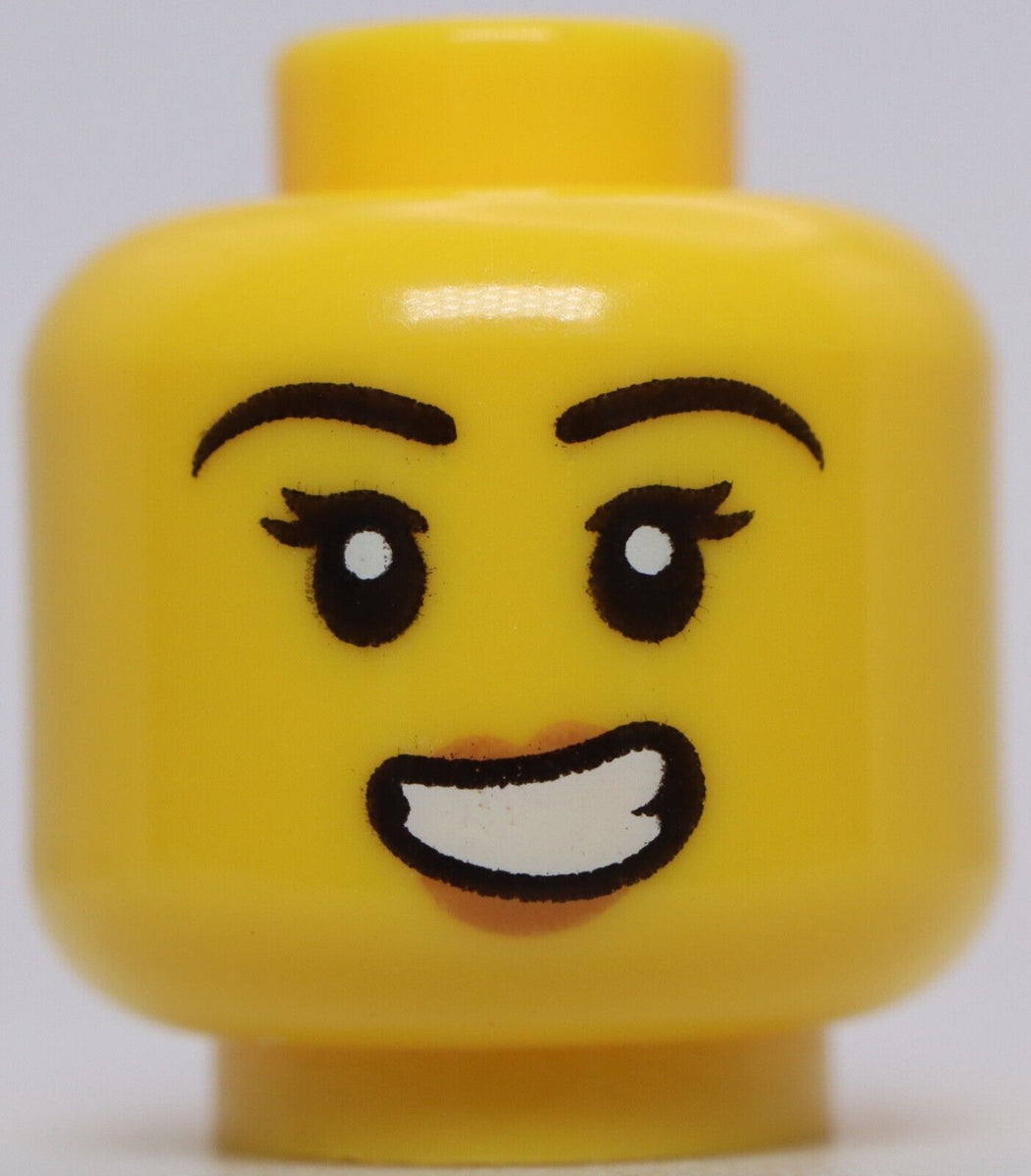 Lego Yellow Head Eyelashes Medium Nougat Lips Scared Open Mouth Teeth ...