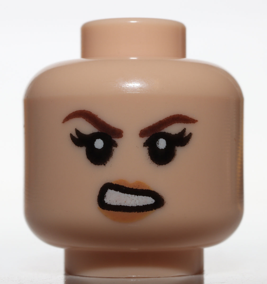 Lego Head Dual Sided Female Peach Lips Beauty Mark Angry Pattern – Gems ...