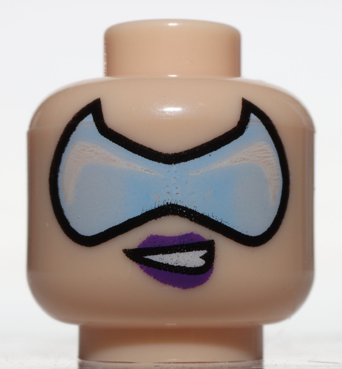 Lego Light Nougat Head Dual Sided Female Purple Lips Smirk Mask – Gems ...
