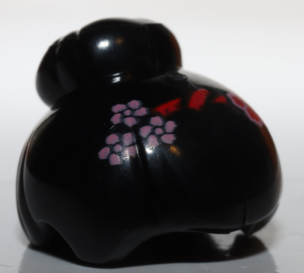 Lego Black Minifig Hair Female Top Knot Bun Red Pink Flowers – Gems In ...