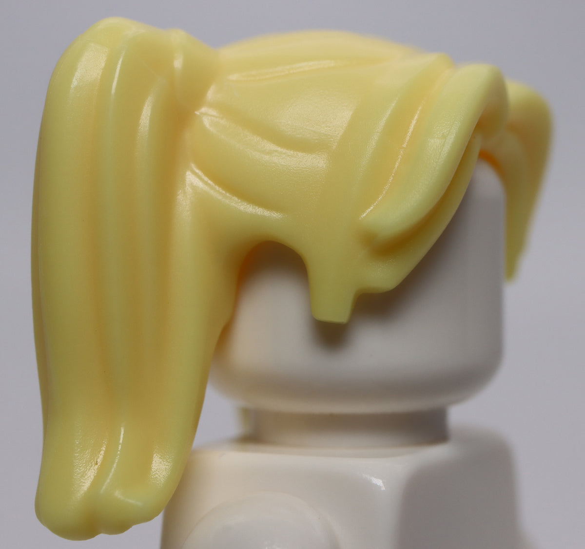 Lego Bright Light Yellow Hair Female Pigtails Long Bangs Hole on Top ...