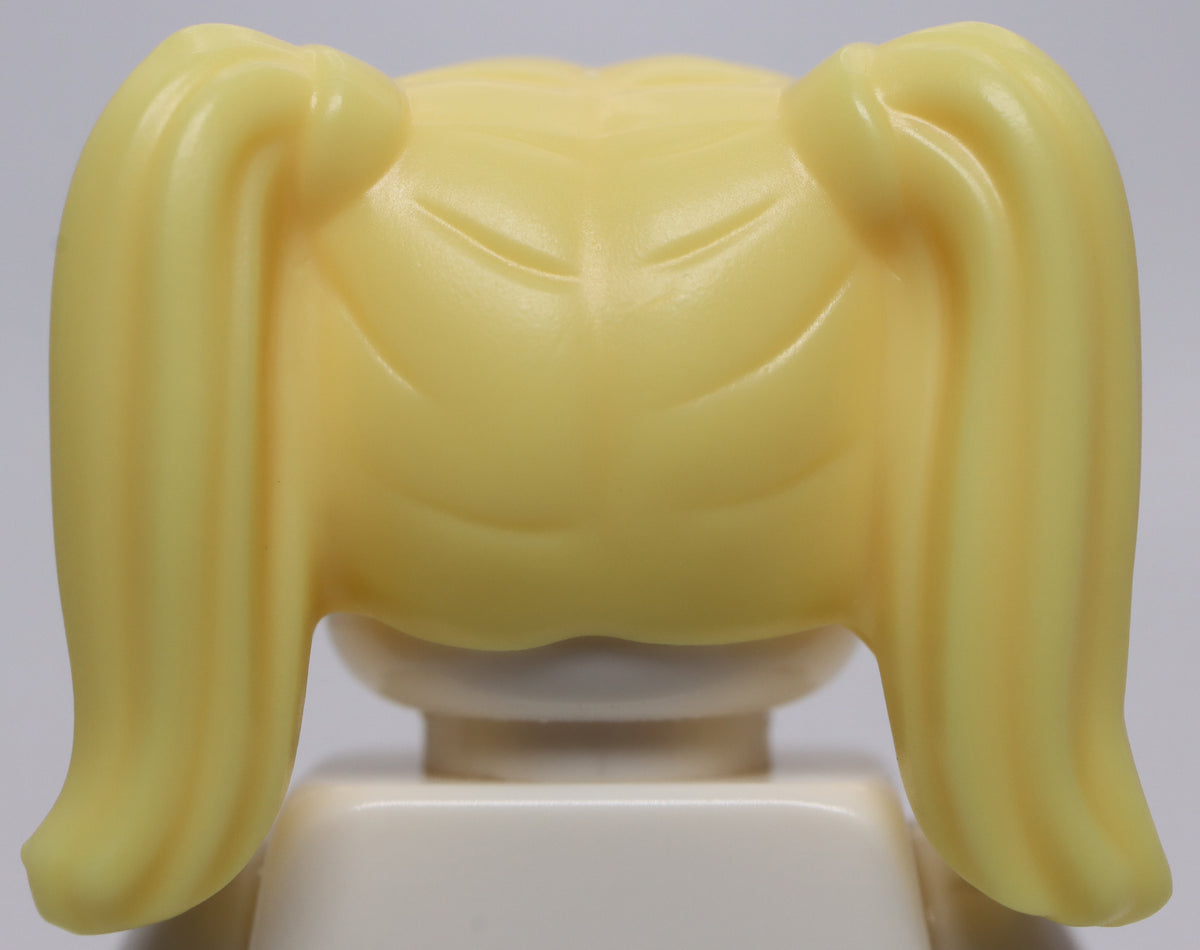 Lego Bright Light Yellow Hair Female Pigtails Long Bangs Hole on Top ...