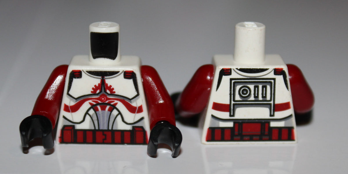 Lego Torso Dual Sided SW Armor Clone Trooper with Dark Red Markings ...
